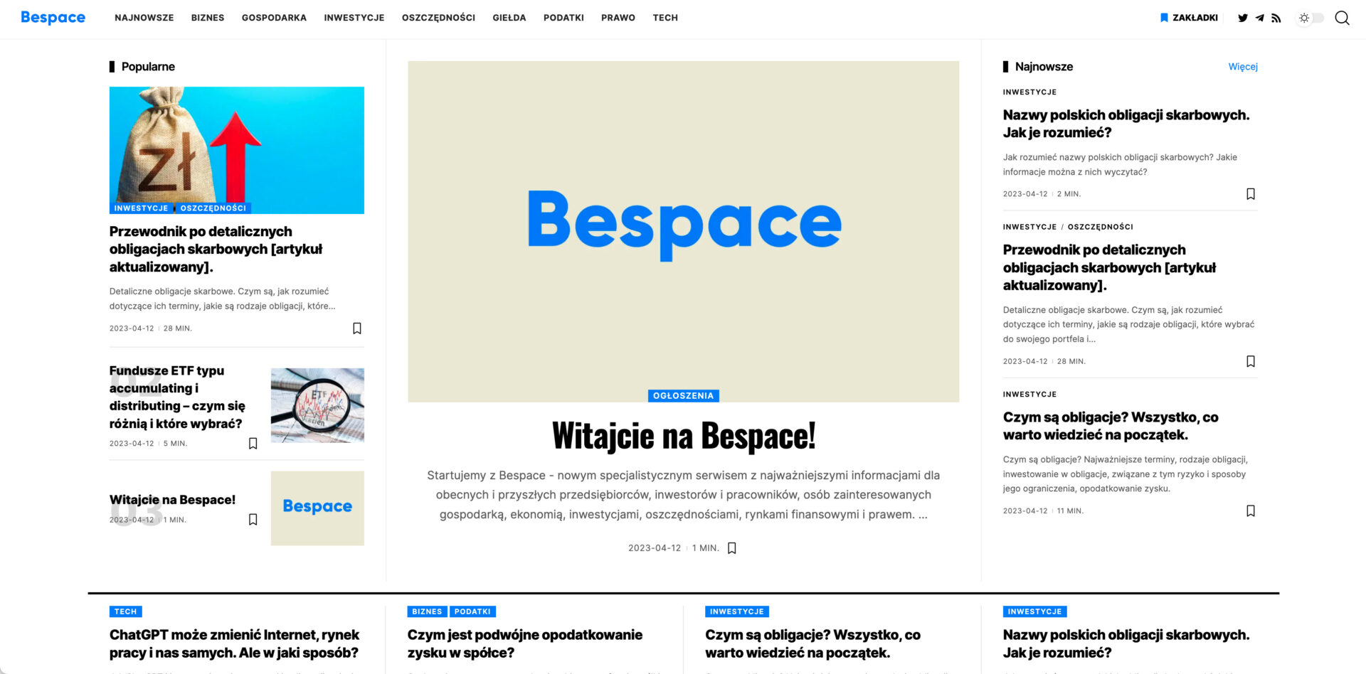 Bespace - serwis o biznesie, gospodarce i inwestycjach.